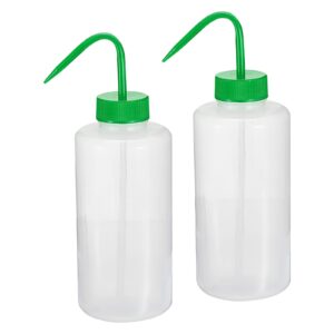 patikil 1000ml wash bottle, 2pcs plastic squeeze bottle wide mouth bottle watering tools foam bottle for green soap cleaning washing irrigation, clear green