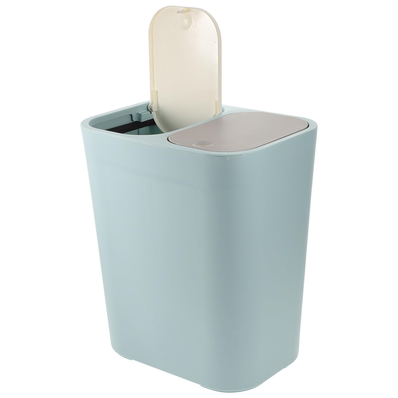 BESPORTBLE Classified Trash Can Dual Compartment Wet Dry Classified Rubbish Bin Waste Can Dustbin Trash Bin Recycle Garbage Container for Home Toilet, Blue