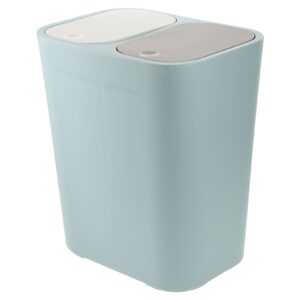 besportble classified trash can dual compartment wet dry classified rubbish bin waste can dustbin trash bin recycle garbage container for home toilet, blue