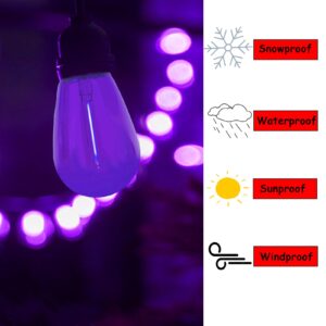 LRSUEYSKIN S14 Purple LED Bulbs 1W S14 LED Bulb Shatterproof Plastic Outdoor Indoor Filament Replacement Bulbs E26 Base Decorative LED String Light Bulbs for Party Home Wedding Halloween (Purple)