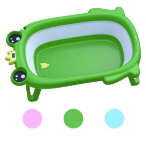 multipurpose tub-pet tub- foldable tub- water basin- thermometer equipped tub- space saving tub (green)