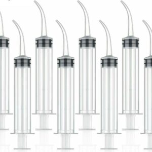 ERAFINE 412 Disposable Utility Syringe, Dental Oral Irrigation Craft Pet Feeding 12cc Curved Tip 12cc 50pcs/Bag