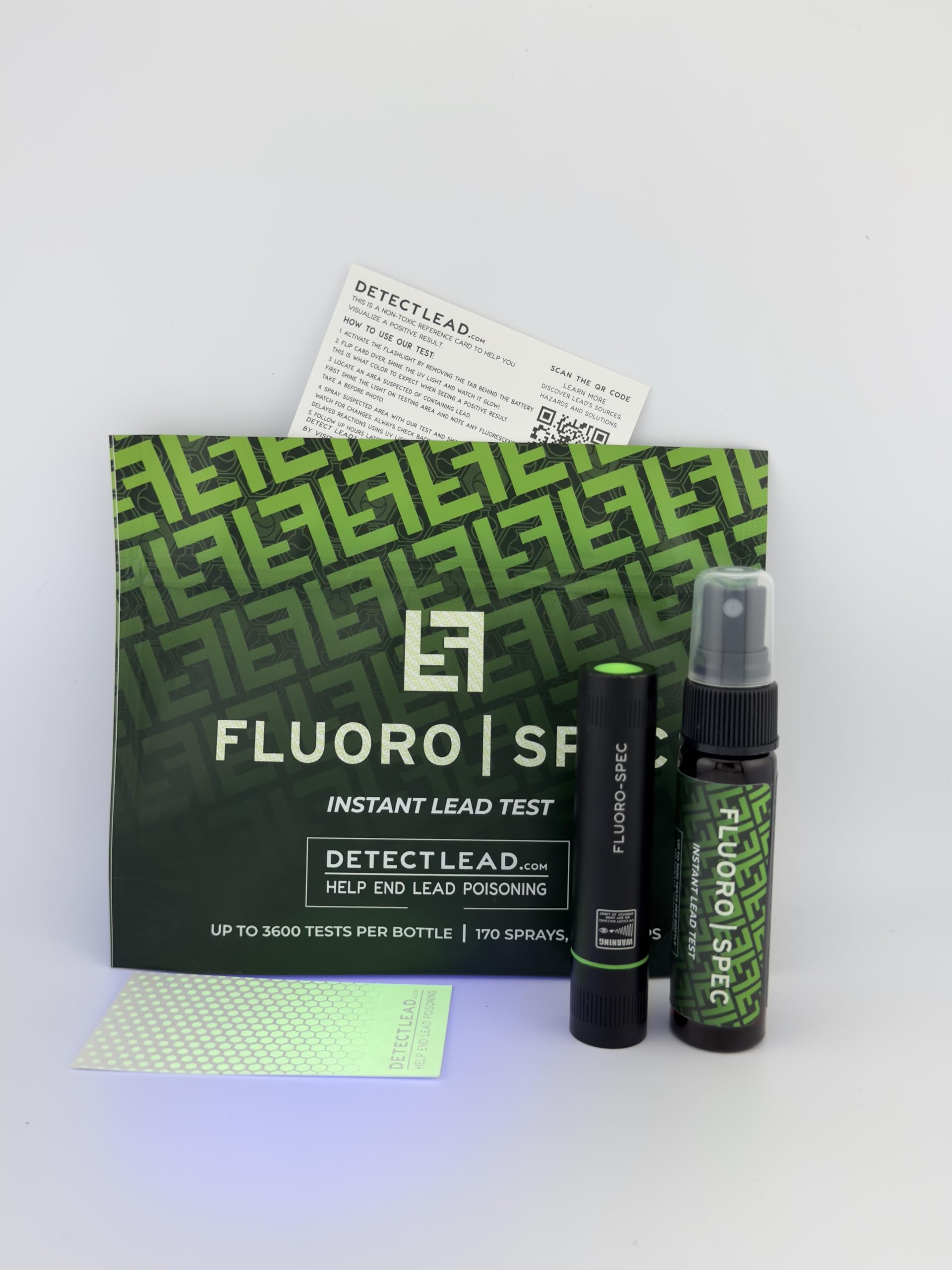 FLUORO-SPEC Instant Lead Testing Kit, Light Lead Up, Indicates Lead Hazards on Any Surface Spray and Shine The Light to Test for Lead