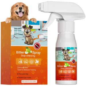 jarmapoz bitter apple spray for dogs to stop chewing, anti chew behavior training aid for dogs and cats, bitter yuck spray for dogs prevent chewing licking of bandages, paws, shoes, fur and furniture