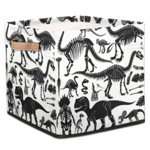 tablerazzi dinosaur bone cube storage bin, 13 inch collapsible fabric storage cube bin, foldable cube baskets for shelf, closet, organizer