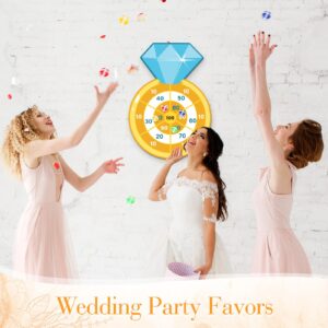 Fanfanwin Bridal Shower Games Ring Shape Dart Board with 24 Sticky Balls Bridal Shower Favors Wedding Party Supply Engagement Bachelorette Party Gifts