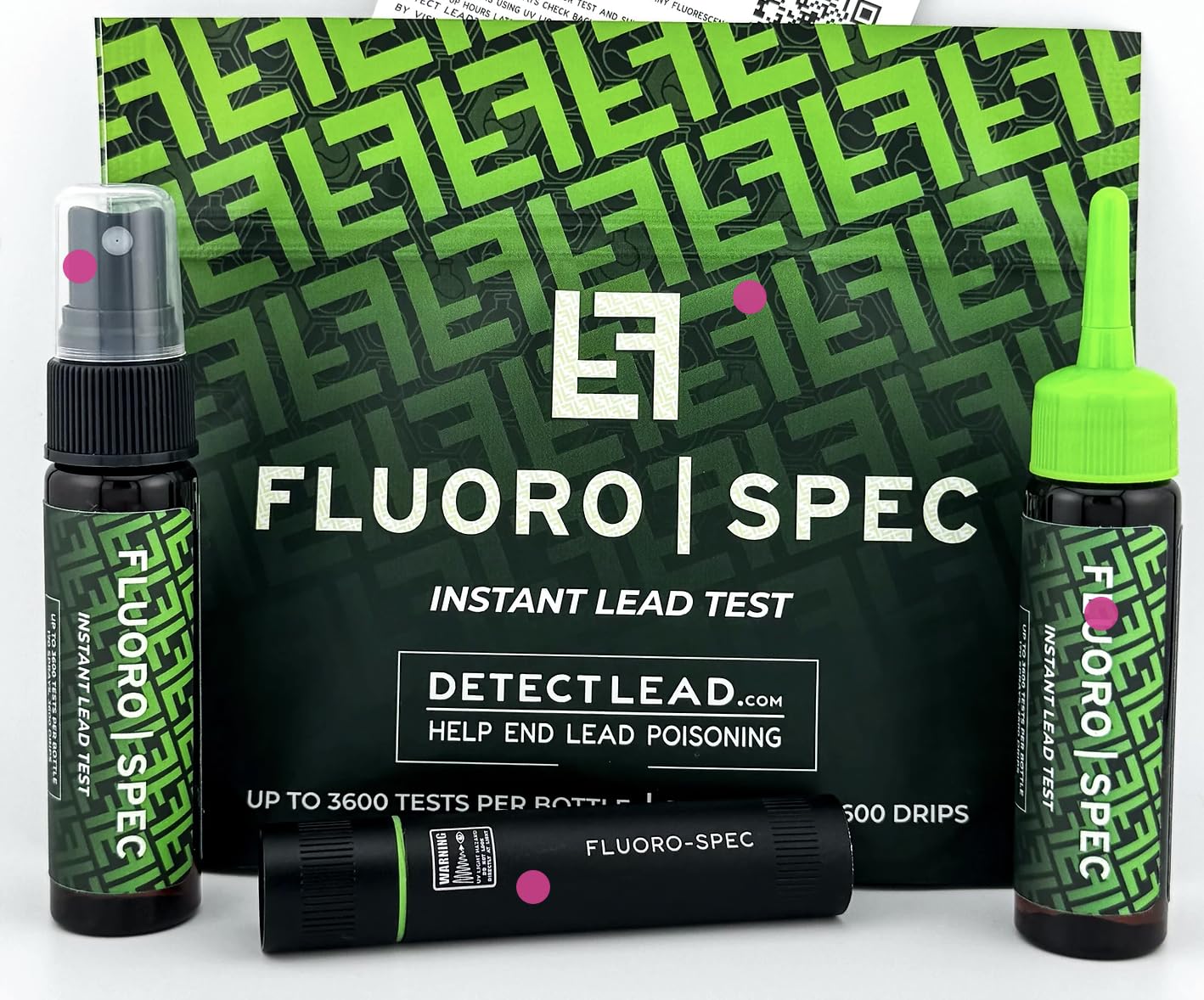 FLUORO-SPEC Instant Lead Testing Kit, Light Lead Up, Indicates Lead Hazards on Any Surface Spray and Shine The Light to Test for Lead