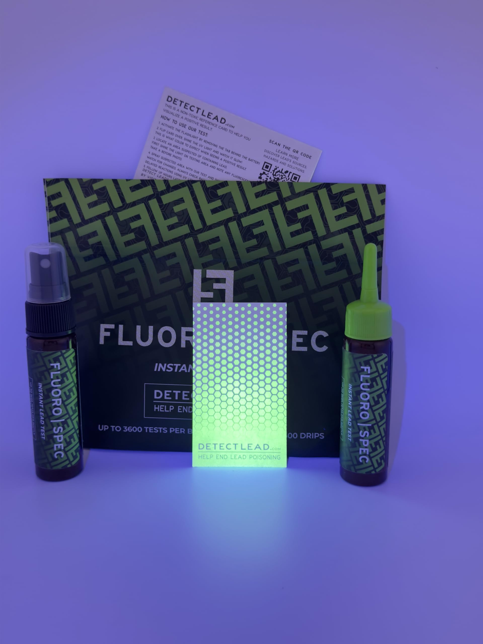 FLUORO-SPEC Instant Lead Testing Kit, Light Lead Up, Indicates Lead Hazards on Any Surface Spray and Shine The Light to Test for Lead