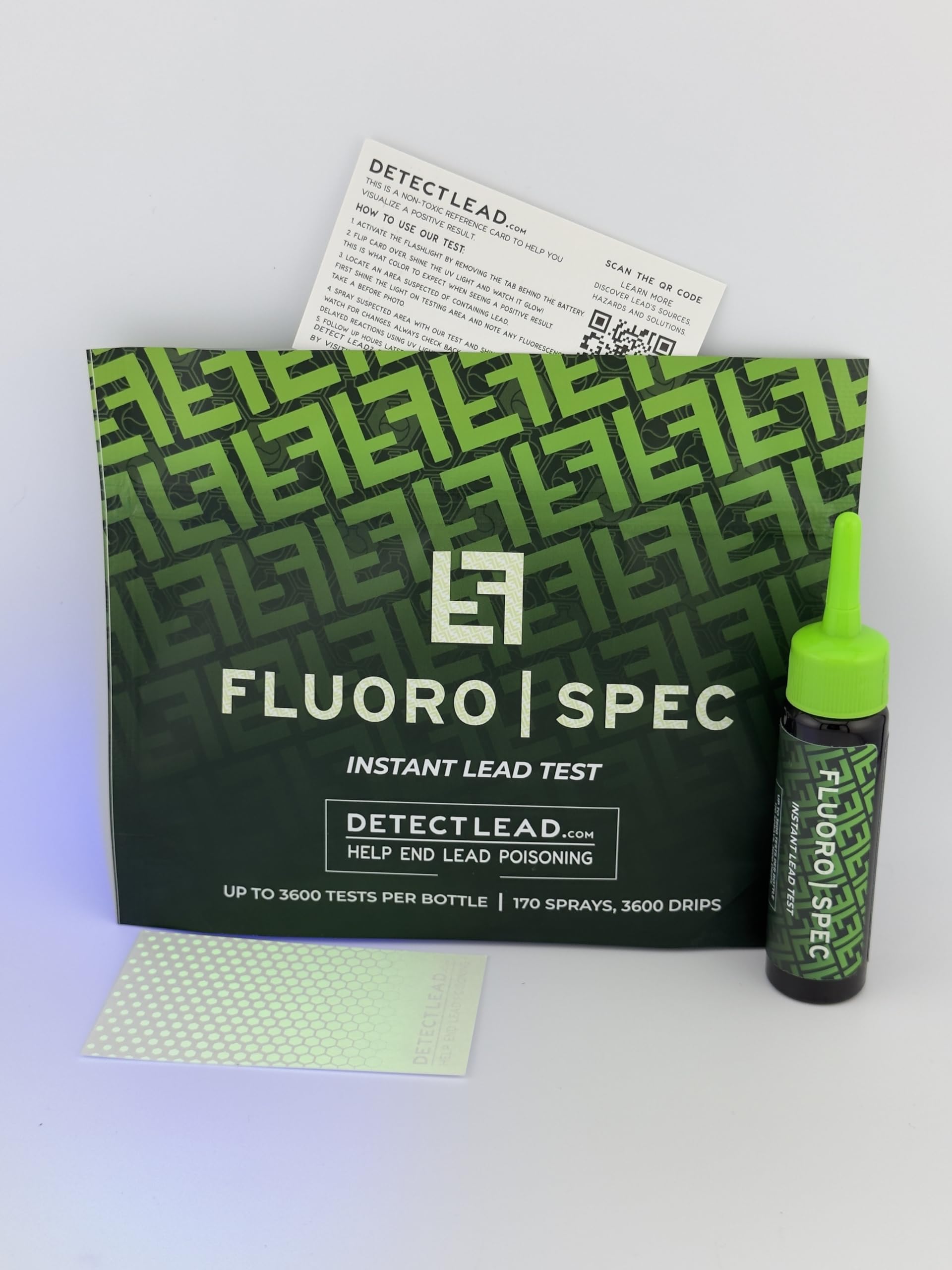 FLUORO-SPEC Instant Lead Testing Kit, Light Lead Up, Indicates Lead Hazards on Any Surface Spray and Shine The Light to Test for Lead