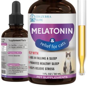 eduzebra cat melatonin, melatonin for cats, cat sedative for grooming, cat sleep aid, cat calming treats, anxiety relief for cats, support restful sleep for your cat