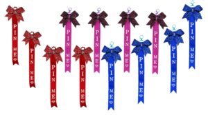 12pcs pin me ribbon pin me cheer pin me bag tag pin me keychain clips bows cheer pins cheer bow bag tag cheer clothes pins competition cheer pins