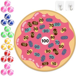 hydren donut party game 26 donut dart board with 18 sticky balls toys birthday party favors decorations spa game baby shower game gift for class indoor outdoor game