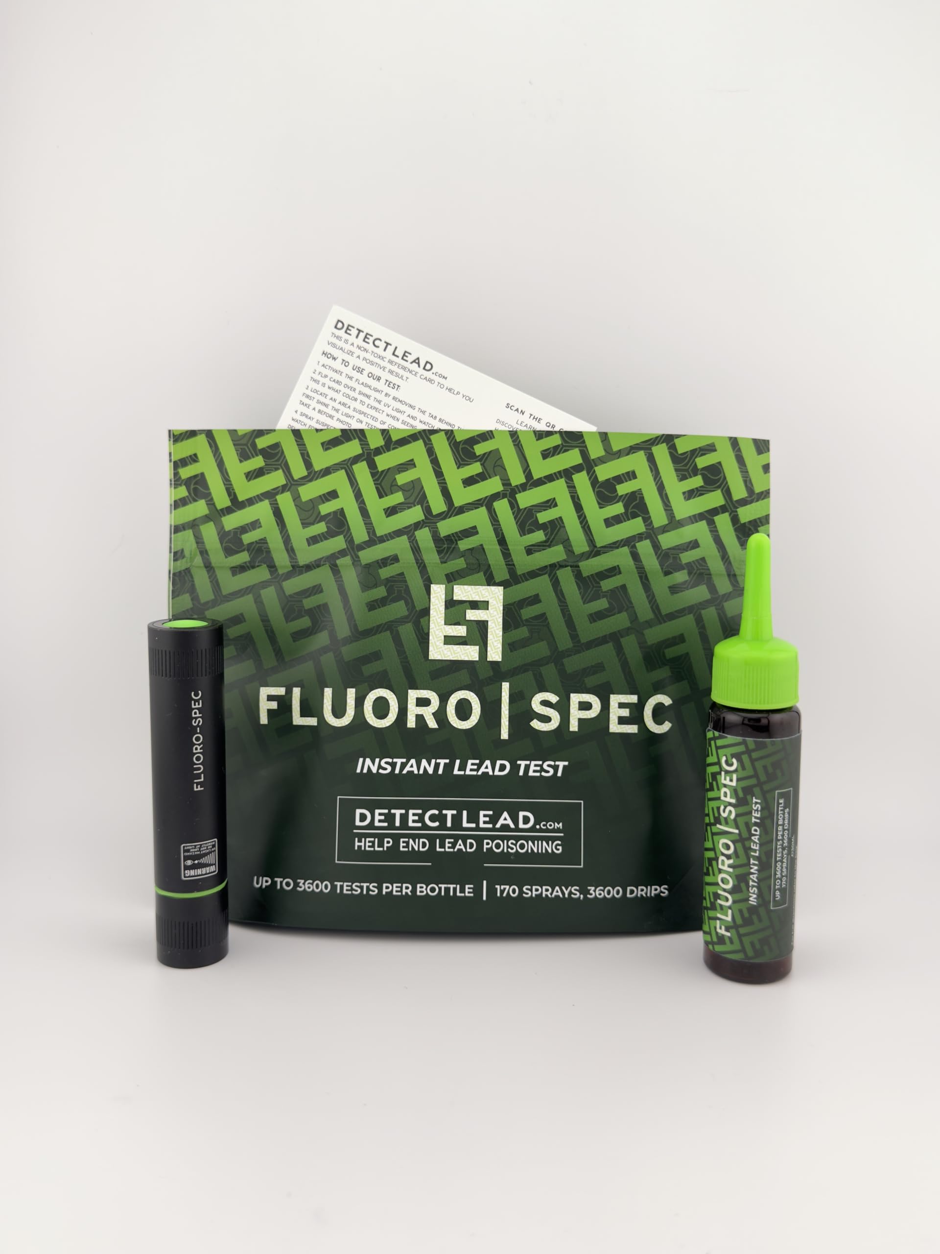 FLUORO-SPEC Instant Lead Testing Kit, Light Lead Up, Indicates Lead Hazards on Any Surface Spray and Shine The Light to Test for Lead