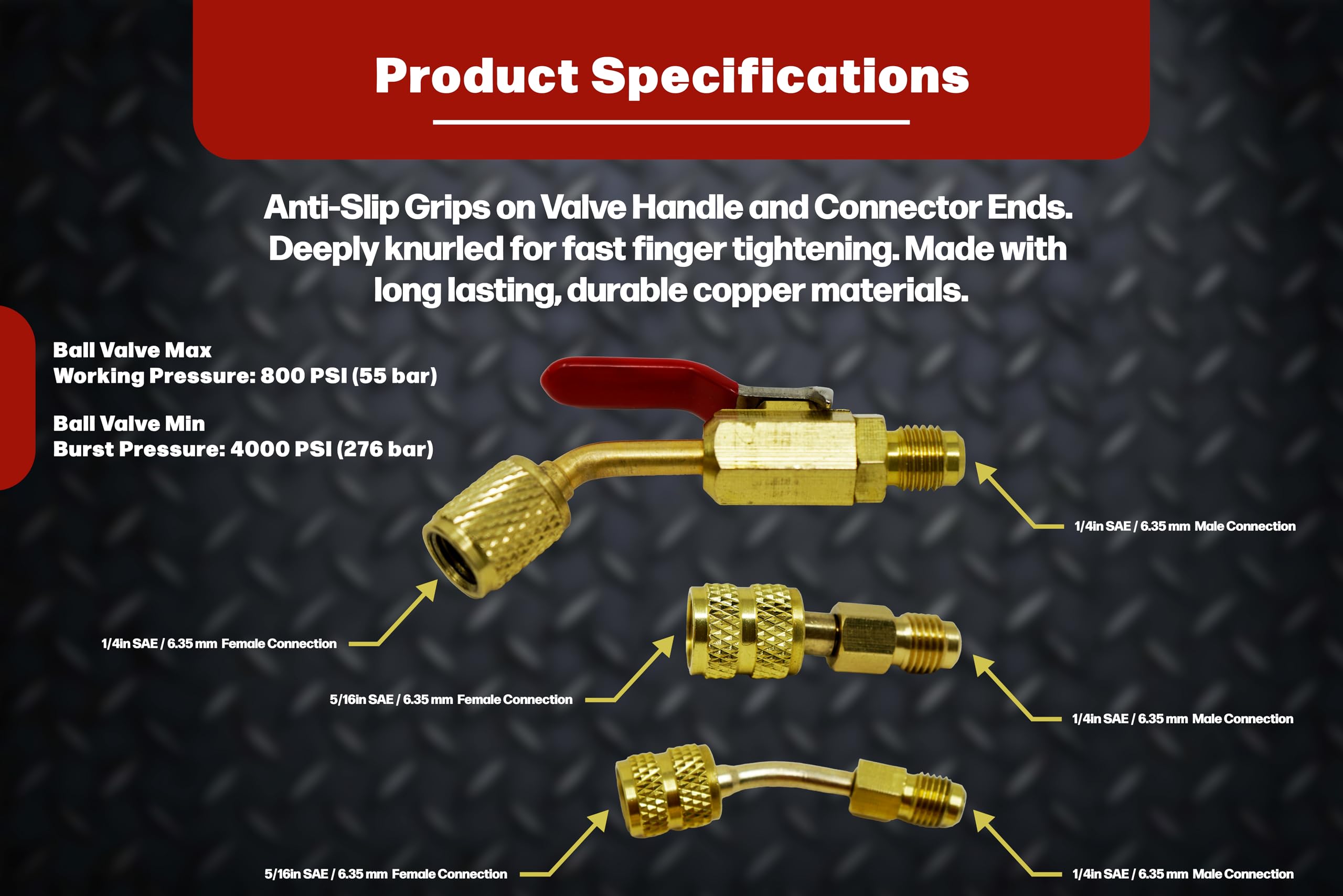 Lu-Hawk R410A Adapter Kit for Mini-Splits with Shut Off Valve.