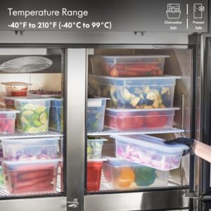 CURTA 4 Pack Translucent Food Pan with Lid, Half Size 4" Deep NSF Listed Commercial-Grade Polypropylene Plastic