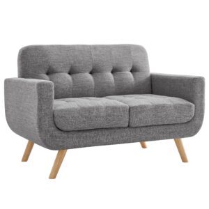 rosevera elena contemporary accent armchair with linen upholstery living room furniture, gray