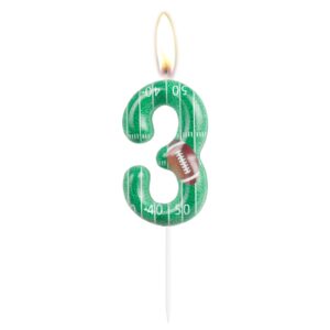 zhihui birthday candle sports-themed party decorations, america football happy birthday candles for cake decorating, boys girls kids birthday cake topper reunions theme party supplies (number 3)