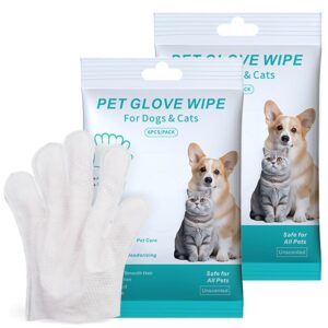 herb life cleaning glove for dog and cat, wipes gloves for dog and cat fur face, ear, eye, paws cleaning wipes pet wash free gloves, grooming wipes for pet no rinse thick dog wipes gloves(12 pcs)