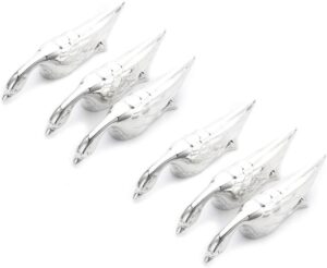 swan lake knife rest for table setting, silver, set of 6