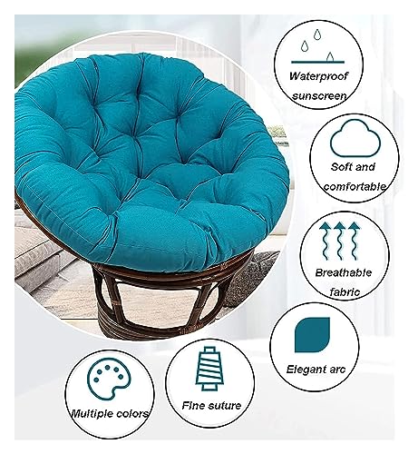 SNIME Cushion Round Saucer Chair Cushion, Outdoor Waterproof Egg Chair Cushion, Hanging Rattan Swivel Chair Cushion (Color : Light Green, Size : 120x120cm)