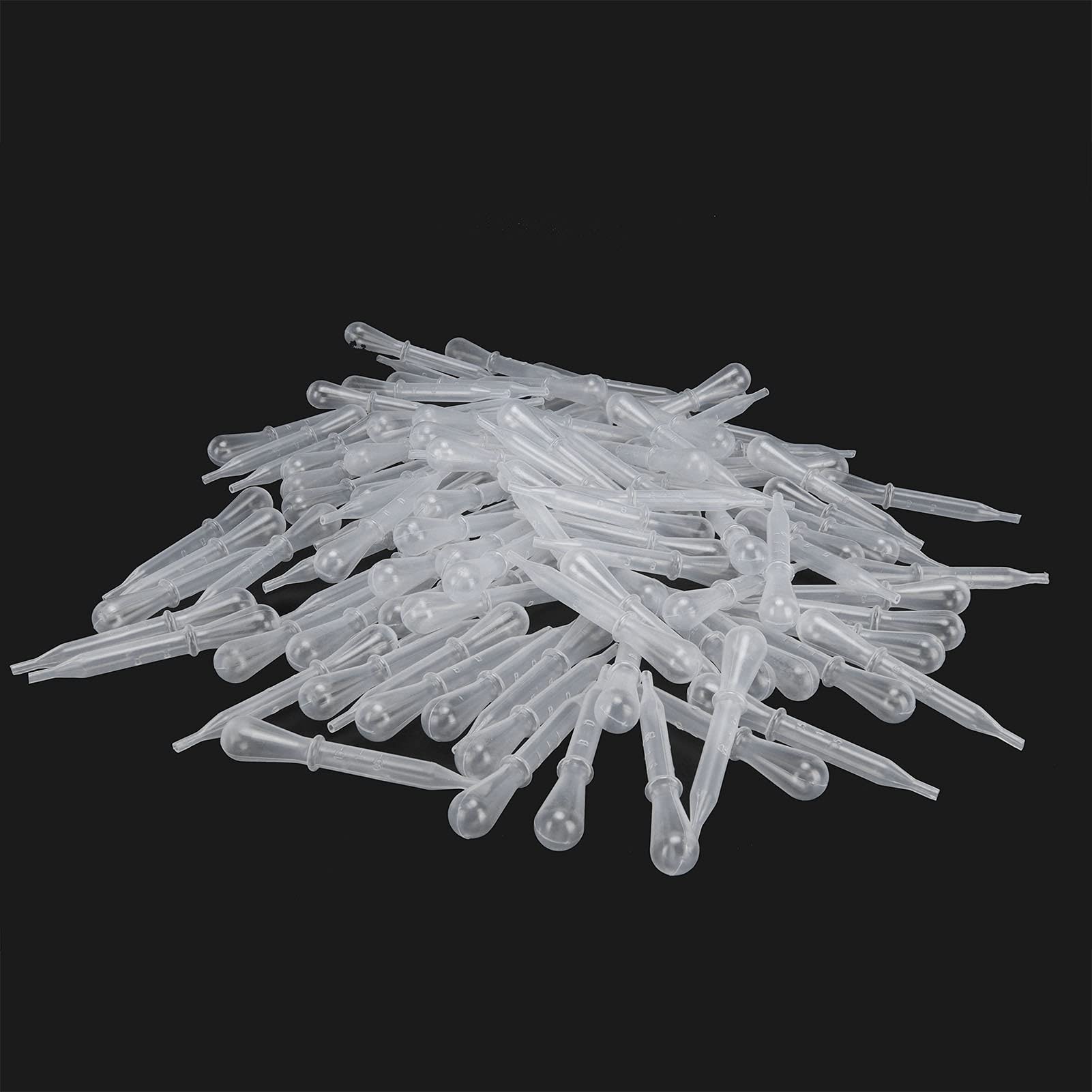 PerGar 100Pcs Disposable Pipettes Dropper, Plastic Pipettes, 1.5ml Plastic Pipettes Droppers, Clear Graduated Eye Dropper, Mini Transfer Pipettes Droppers for Home Use, Science Class, Experiments