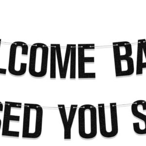 Welcome Back We Missed You So Much Banner, Welcome Back Family Party Decor, Welcome Home We Will Miss You Banner Decorations, Missed You So Much Banner Party Supplies Black Red