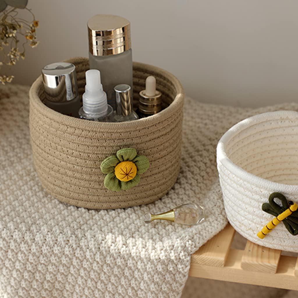 Storage Basket Soft Woven Cotton Rope Laundry Basket Storage Bin For Baby Blankets Toys Clothes Towels Washable Round Storage Basket