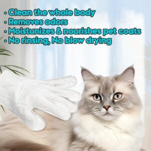 Herb Life Cleaning Glove for Dog and Cat, Wipes Gloves for Dog and Cat Fur Face, Ear, Eye, Paws Cleaning Wipes Pet Wash Free Gloves, Grooming Wipes for Pet No Rinse Thick Dog Wipes Gloves(12 Pcs)