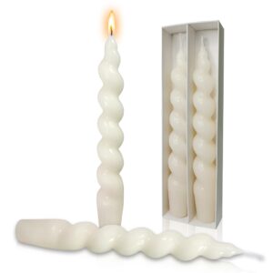 unscented spiral twisted candles milk white dinner candlestick 7.5 inch short swirl candles for home decor wedding party