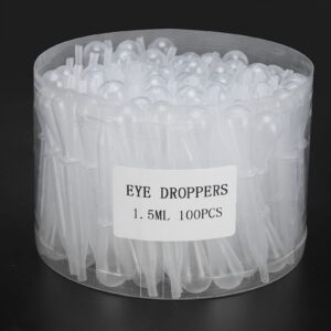 PerGar 100Pcs Disposable Pipettes Dropper, Plastic Pipettes, 1.5ml Plastic Pipettes Droppers, Clear Graduated Eye Dropper, Mini Transfer Pipettes Droppers for Home Use, Science Class, Experiments