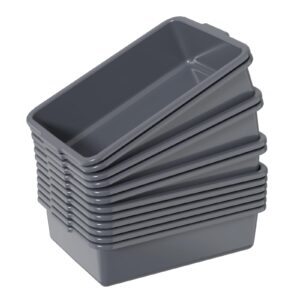 morcte 12-pack 13 l commercial bus box, plastic bus tub/wash basin, gray