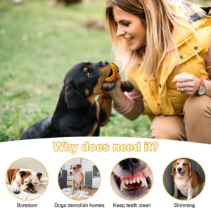 Dog Chewing Ball, Interactive Dog Teething Toy Bite Resistant Dog Toy Ball with LED Flash Light for Small Medium Dogs (Diameter 2.8")