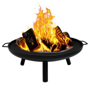 gasone 23 in outdoor– wood burning fire pit – durable alloy steel fire pits for outside – small fire pit for backyard, porch, deck, camping, bbq