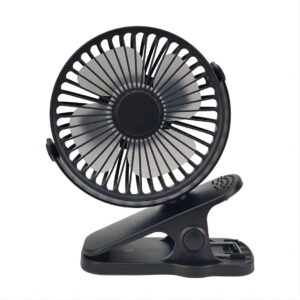 anypowk mini clip on fan, 4 inches - 2500mah rechargeable battery operated stroller fan, personal fan for bed, baby stroller, outdoors, car seat, gym - black