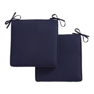 greendale home fashions sunbrella outdoor 17" square corded chair pad, navy 2 count