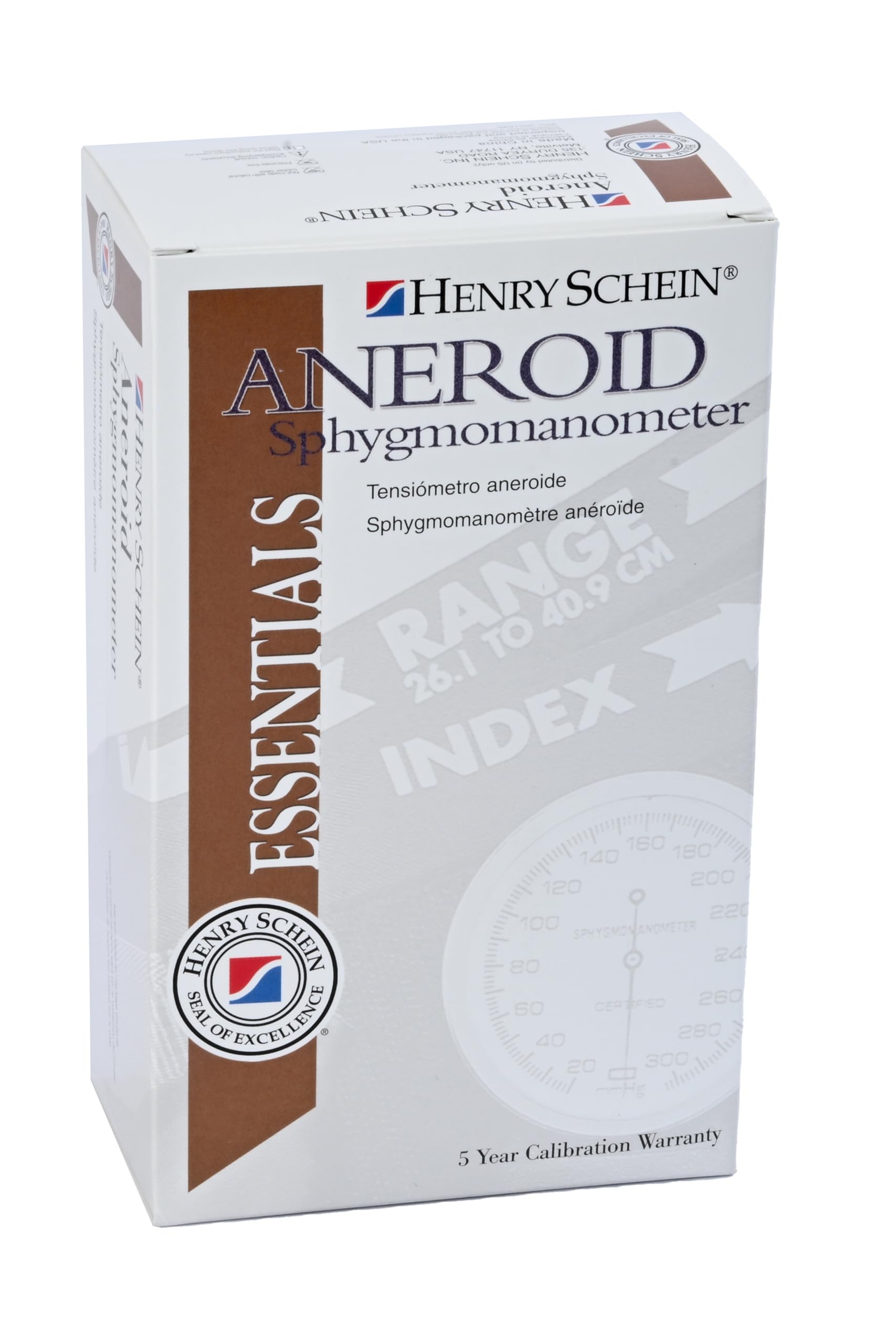 Henry Schein Essentials Economy Aneroid Sphygmomanometer- Adult, Size 11, Navy, Latex, Reusable- Comes with Leatherette Carry Case