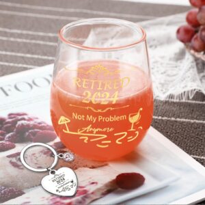 Best Retirement Gifts for Woman Men 2024 Thank You Leaving Gifts Retired Farewell Gifts for Coworkers Colleagues Stemless Wine Glass Cool Retirement Good Luck Gifts Happy Retirement Party Decorations