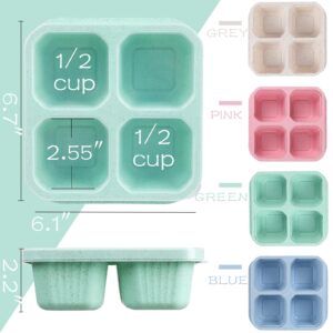 Kakating Bento Snack Boxes 4-Pack 4 Compartment Condiment Containers | Adult Lunchable Containers (4)