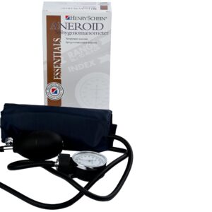 Henry Schein Essentials Economy Aneroid Sphygmomanometer- Adult, Size 11, Navy, Latex, Reusable- Comes with Leatherette Carry Case