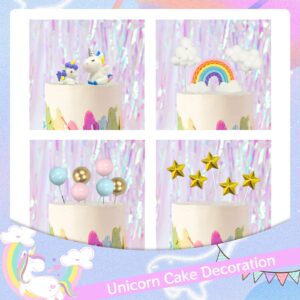 Rainbow Cake Decorations Rainbow Horse Cake Topper Rainbow Cloud Cake Topper Kit Balloon Happy Birthday Banner Cake Decoration Ball Cupcake Picks for Kids Girls Baby Shower Birthday Party Supplies