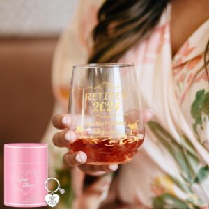 Best Retirement Gifts for Woman Men 2024 Thank You Leaving Gifts Retired Farewell Gifts for Coworkers Colleagues Stemless Wine Glass Cool Retirement Good Luck Gifts Happy Retirement Party Decorations