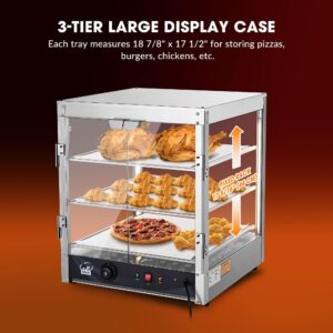 WeChef 3-Tier Commercial Food Warmer Display Pizza Warmer Countertop Pastry Warmer for Restaurant Cafe Buffet 20x20x24