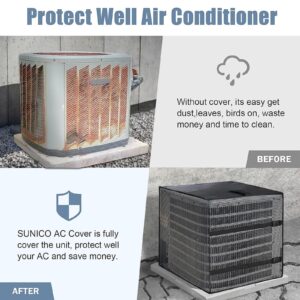 Air Conditioner Covers for Outside, Breathable Full Mesh With Waterproof Top Air Conditioner Cover for All Seasons, AC Unit Cover Protect from Cotttonwood Fluff, Leaves, Debris, 32"W x 32"D x 36"H