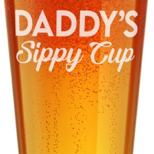 DADDY FACTORY Gifts For Dad Men Father's Day Beer Glass Cup - Funny Gift For New Dad, Expecting Father - 16 oz Laser Engraved Drinking Pint Glass Gift For Daddy, Made In USA