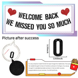 Welcome Back We Missed You So Much Banner, Welcome Back Family Party Decor, Welcome Home We Will Miss You Banner Decorations, Missed You So Much Banner Party Supplies Black Red