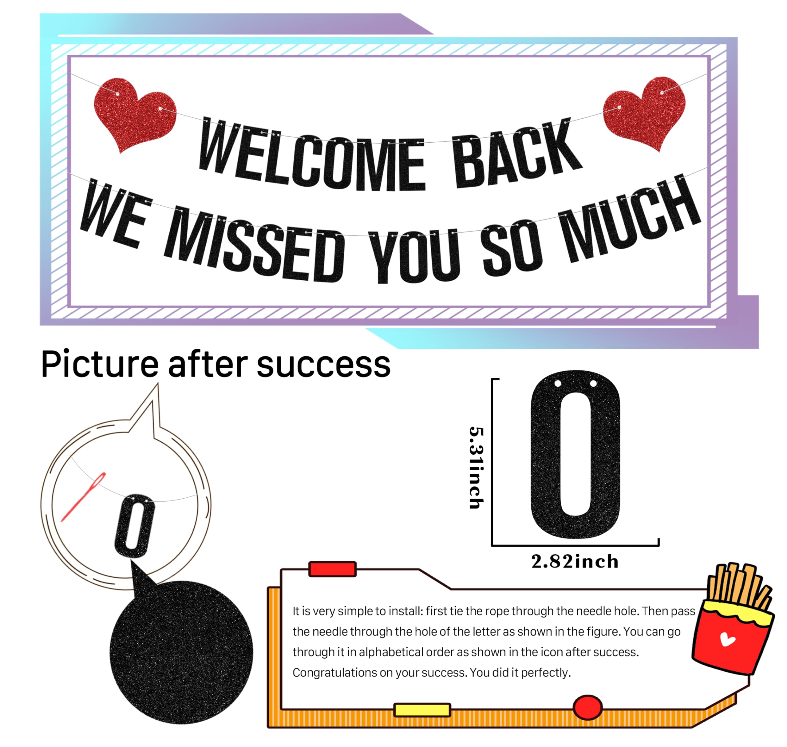 Welcome Back We Missed You So Much Banner, Welcome Back Family Party Decor, Welcome Home We Will Miss You Banner Decorations, Missed You So Much Banner Party Supplies Black Red