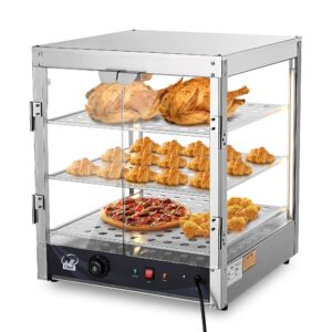 wechef 3-tier commercial food warmer display pizza warmer countertop pastry warmer for restaurant cafe buffet 20x20x24