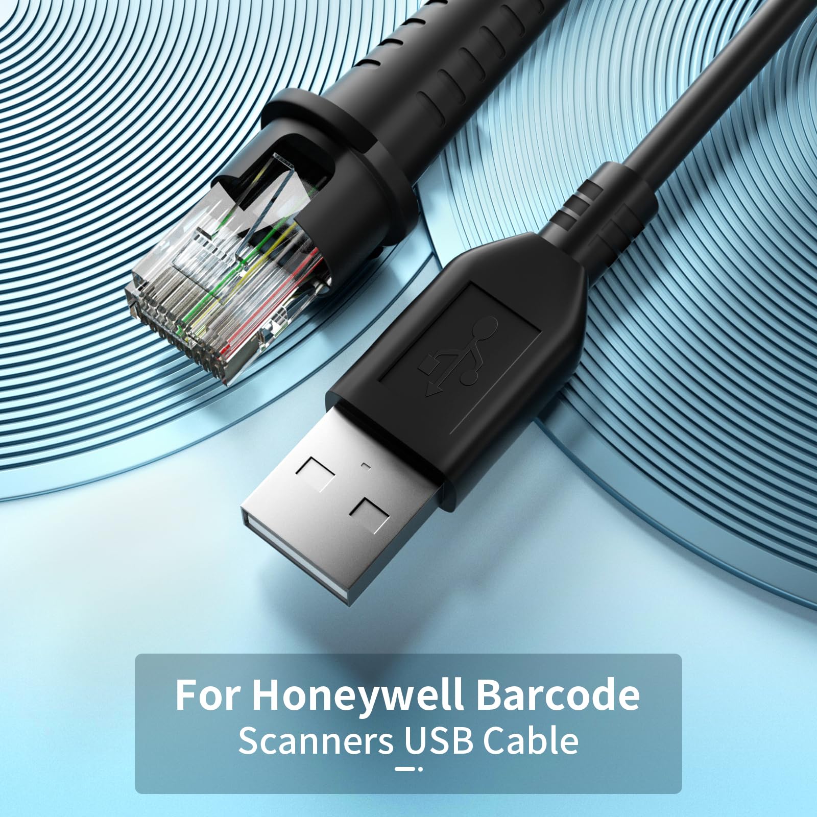 (2PCS) 9.84ft Scanner Cable for Honeywell USB Cable MS9520 MS5145 MS1690 MS1890 MS9524 MS9535 MS9540 MK9540 MS9541 MS9544 MS9590 MS9590i Fusion MS3780 Cord Barcode Scanner USB Cable Coiled Cord