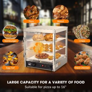 WeChef 3-Tier Commercial Food Warmer Display Pizza Warmer Countertop Pastry Warmer for Restaurant Cafe Buffet 20x20x24