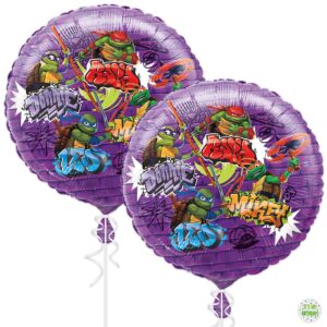 teenage mutant ninja turtle balloons | 2 pack | tmnt ninja turtle party decorations and supplies | sticker